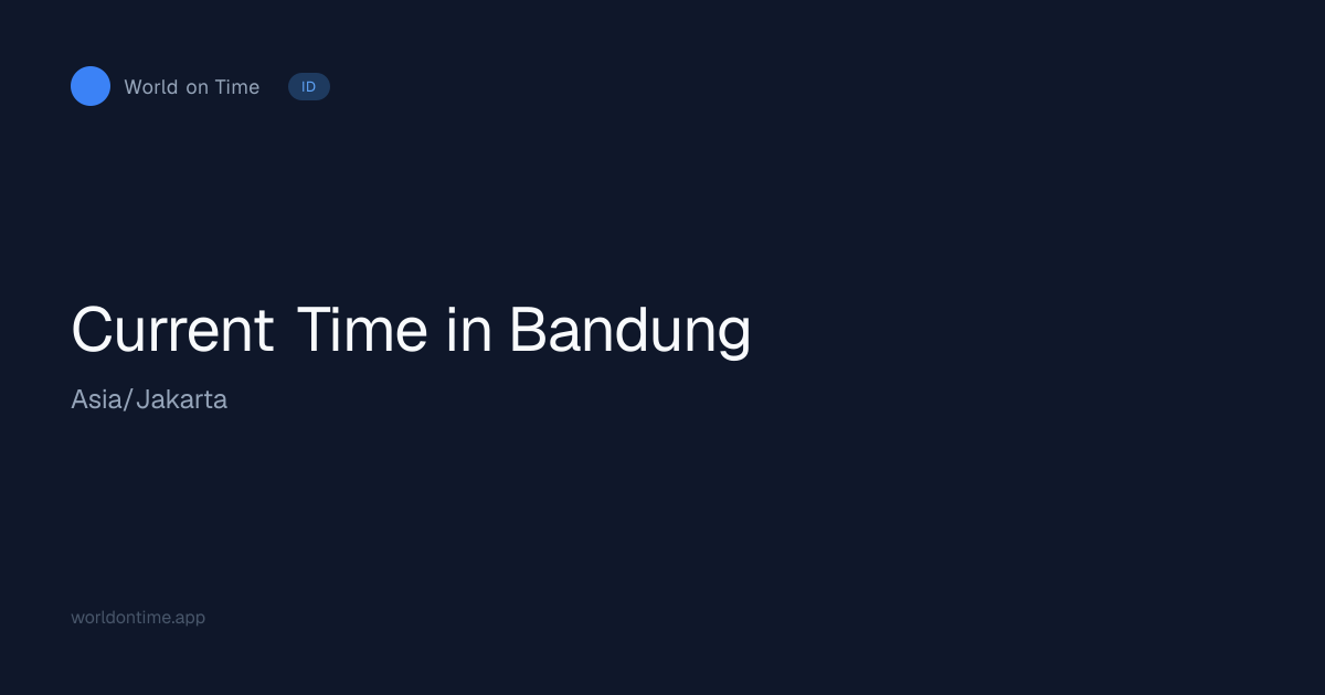 Current Time in Bandung, ID — What Time Is It Now? | World on Time